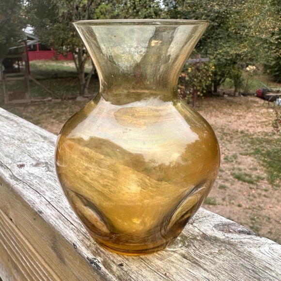 BLENKO | Art | Vintage Blenko Handcrafted Glass Vase Pinched Dimpled ...